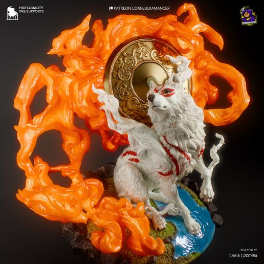 🐺 Amaterasu | Okami | 184mm・ 3D File for 3D printing・Cults
