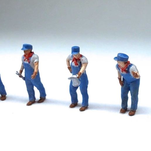 😤 N Scale Steam Era Engineer Figures・ STL File for 3D printing・Cults