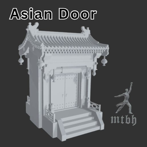 🚪 Asian Door (Chinese Gate)・ OBJ File for 3D printing・Cults