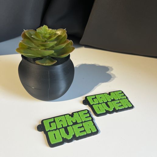 STL file GAME OVER KEYCHAIN 🗝️ ・3D printable model to download・Cults