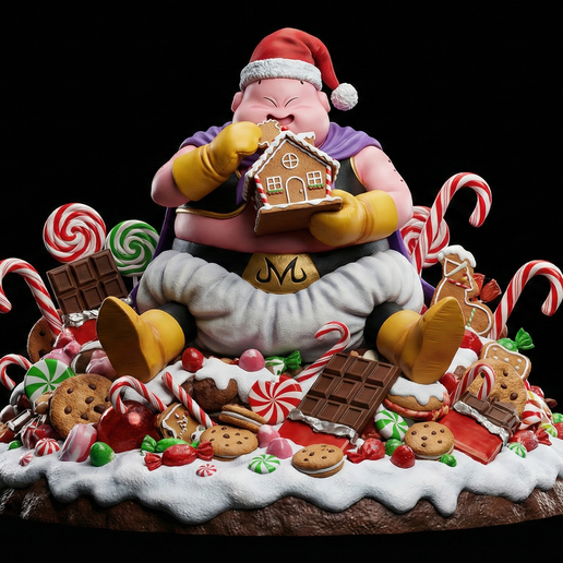 🎄 Majin Buu Christmas Feast - DRAGON BALL (3D Printable STL)・ STL File ...