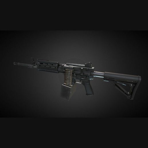 🔫 3D Printable Light Machine Gun with Box Magazine and Bipod・ OBJ File ...