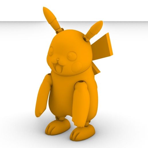 🦸 Pikachu - ARTICULATED POSEABLE ACTION FIGURE 120mm・ OBJ File for 3D ...