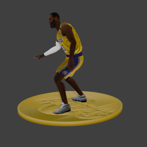 🦸 LeBron James #23 Lakers Dribbling Pose - NBA 2K24 Model STL・ STL File ...