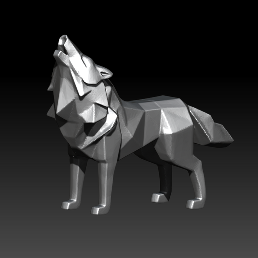 🐺 Low-Poly Howling Wolf - 3D Printable Geometric Model・Free STL File ...