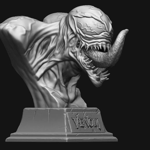Download STL file Venom Bust - Marvel 3D print model • 3D printer object • Cults