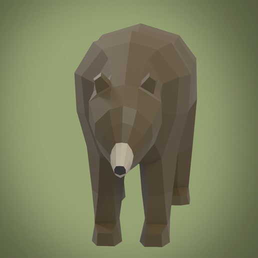 3D file Stylized lowpoly BEAR 🐻 ・Model to download and 3D print・Cults