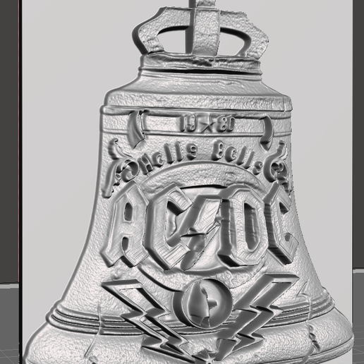 🔔 AC DC embossed bell 1980・Free STL File for 3D printing・Cults