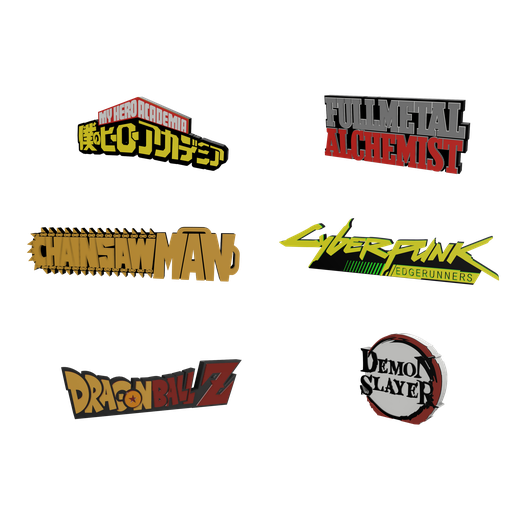 STL file 3D MULTICOLOR LOGO/SIGN - Popular Anime Titles Pack 💬 ・3D ...