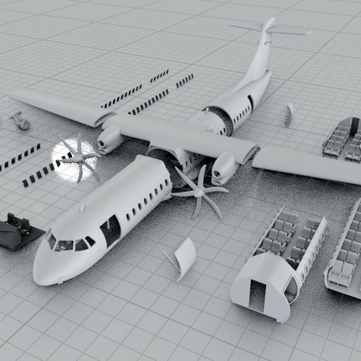 ️ ATR 72 72-500 Aircraft commercial AEROPLANE・ STL File for 3D printing ...