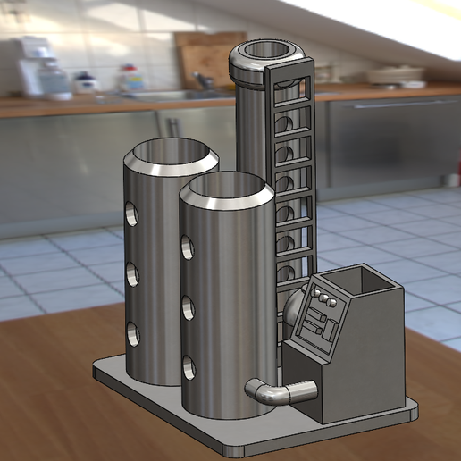 🛢️ Industrial Desk Organizer | Oil Refinery Inspired Design・ STL File ...