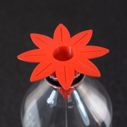 💐 Flower Shaped Fruit Fly Trap For Soda Bottles・Free STL File for ・Cults