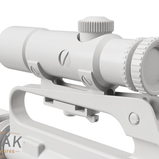 🇻🇳 Early 3x Scope for 1/3 scale M16 Rifle・Free STL File for ・Cults