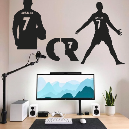STL file CR7 Triple Design 2D for Decoration ⚽ ・3D print object to ...