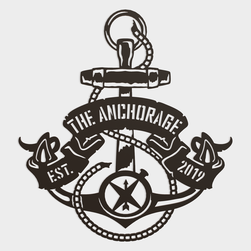 3D file Anchor 2 - 2D/3D Wall Art STL+SVG+DXL+PNG For CNC Router, Laser ...