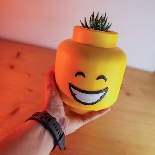 🪴 LEGO HEAD POT・Free STL File for ・Cults