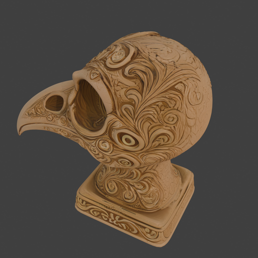 🐦 Bird Skull Statuette・ STL File for 3D printing・Cults