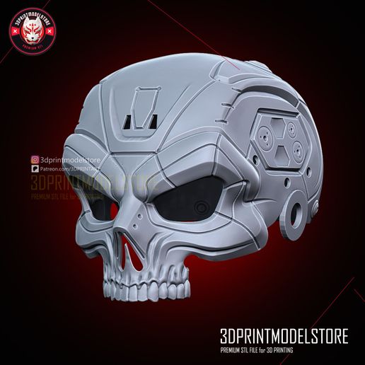 🎃 Terminator Half Mask - Halloween Skull Cosplay・ 3D File for 3D ...