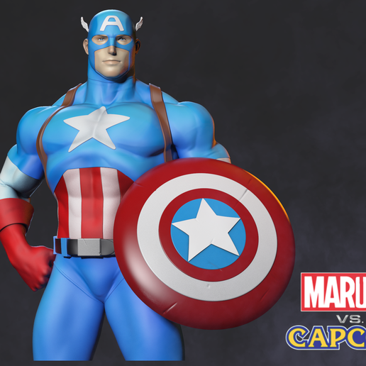 STL file Captain America Marvel vs Capcon Collection 👾 ・3D printable ...