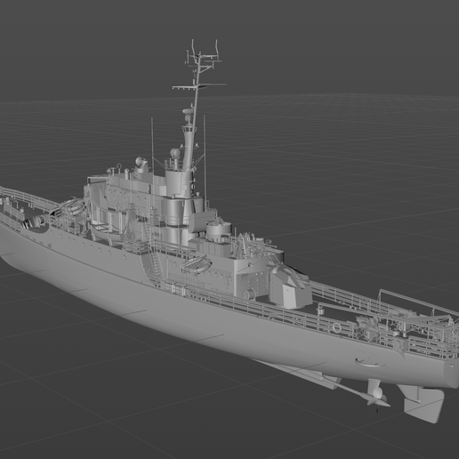 🤌 Italian "Albatross" (F543) light frigate 3D model material・ OBJ File ...