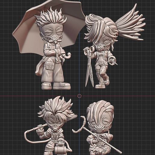 👾 PAQUETE DE PERSONAJES CHIBI DE GACHIAKUTA (RUDO, ENJIN, ZANKA, RIYO ...