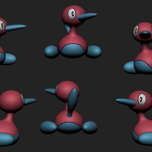 🐉 Pokemon - Porygon, Porygon 2 and Porygon Z with 2 poses・ STL File for ...