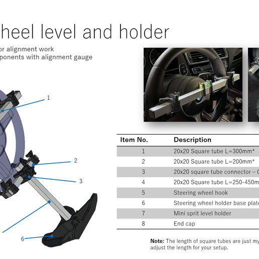 🛞 DIY wheel alignment gauge [modular design]・ STL File for 3D printing ...