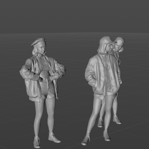 🗺️ 1/64 3D digital models of three girls・ STL File for 3D printing・Cults