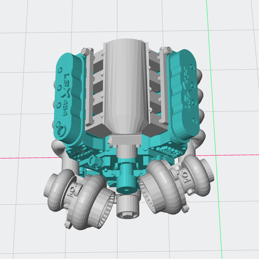 👽 1:24 scale LSX454 twin turbo engine・ STL File for 3D printing・Cults