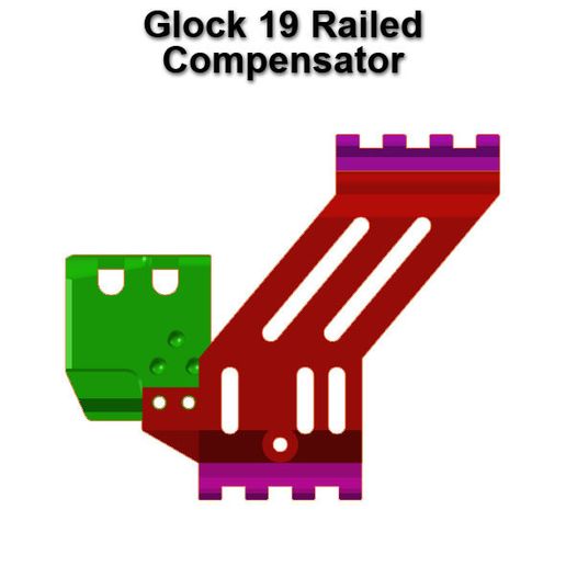 🔫 Airsoft Toy Only Glock 19 G19 Picatinny Rail Comp Compensator Mount ...