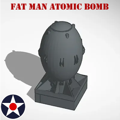 👨 Fat Man Atomic Bomb・ STL File for 3D printing・Cults