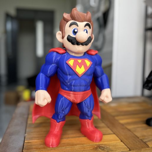 👨 SUPER MARIO - mario x super man fusion Fan art (no ams-multiparts/3mf ...