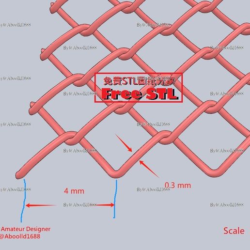 🪖 Wirecloth-Rectangle_D.(d0.3xP4)(STL-35)・Free 3D File for 3D printing ...