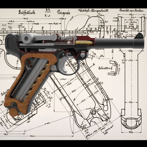 3D file Luger P08 "Parabellum". 🔫 ・3D print design to download・Cults