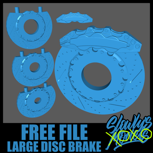 🆓 Free File: Large Disc Brake・Free STL File for 3D printing・Cults
