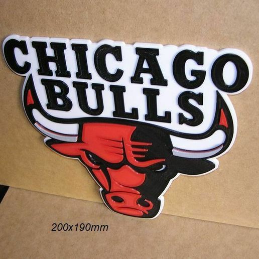 🛡️ Chicago Bulls, shield, sign, lettering, print3d, competition, court ...