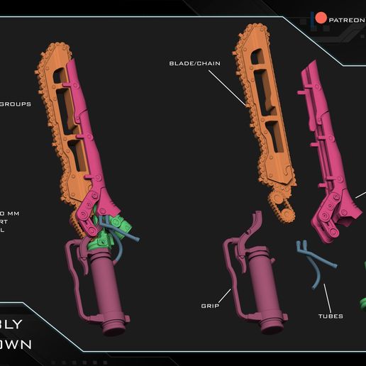 🗡️ Ripper chain sword - Fallout・ 3D File for 3D printing・Cults