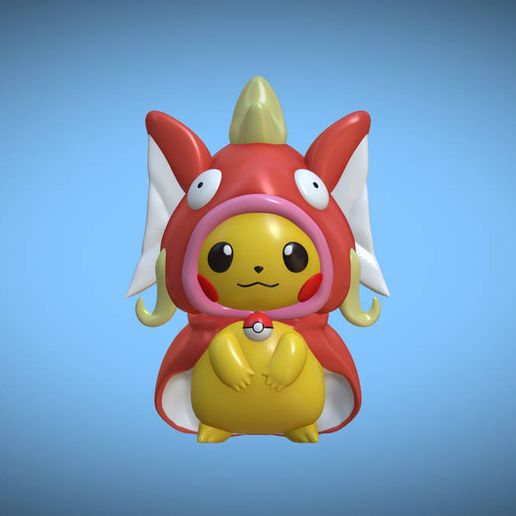 🐉 Pikachu Magikarp・Free STL File for ・Cults
