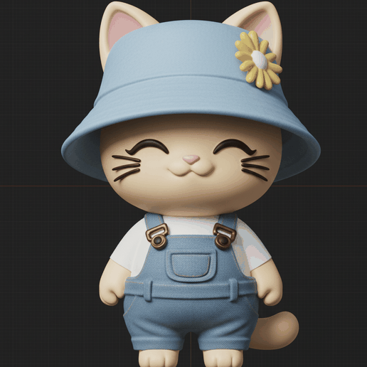 🐱 3D Cat Model STL File, Cute Cat Statue for 3D Printing, DIY Paintable ...