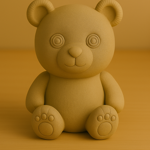 🧸 3D Printable Cute Teddy Bear – Monochrome Toy Model・ STL File for 3D ...