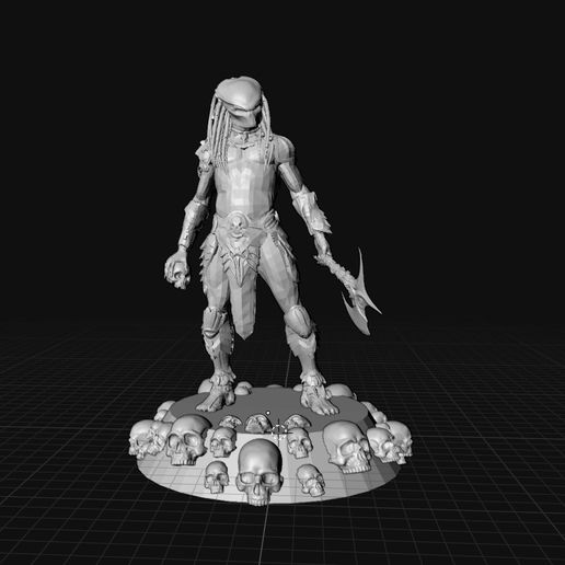 👾 Predator + Base・Free STL File for 3D printing・Cults