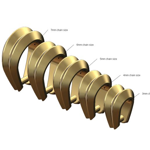 STL file Double edge open loop bail mini set chain sizes 3to7mm 3D ...