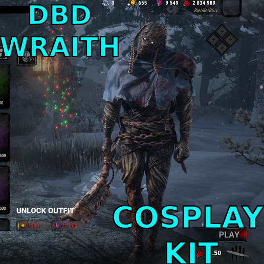 😵 Cosplay Dead By daylight DBD Wraith Default Mangled Wrecker Cosmético ...