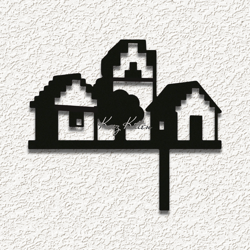 🚪 minecraft village door topper wall art home decor・Archivo STL para ...