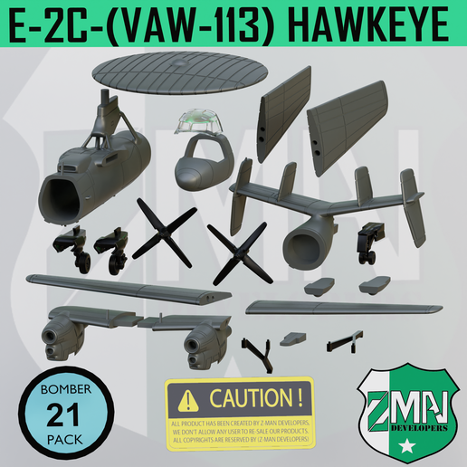🛩️ E-2C (VAW-113) HAWKEYE V3・ STL File for 3D printing・Cults