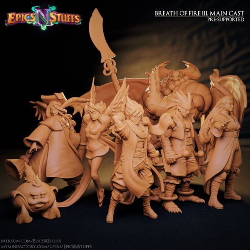 🔥 Breath of Fire III, Main Cast Bundle, Pre-Supported・ 3D File for 3D ...