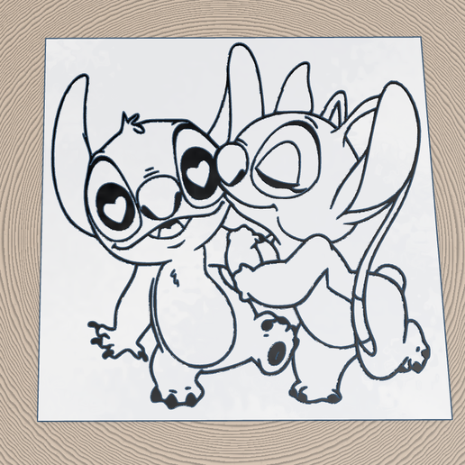 lilo kissing stitch coloring pages