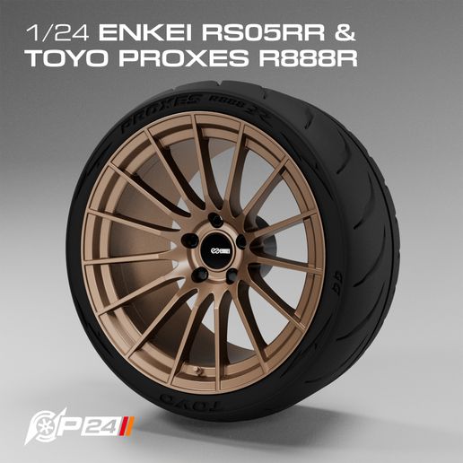🛞 1/24 18-inch Enkei RS05RR & Toyo Proxes R888R Combo・ STL File for 3D printing・Cults