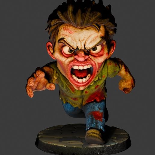 🧟 Chibi-Style Runner Zombie (another pose) – 3D Printable model ( The ...