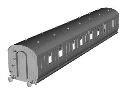 🚂 LMS 50ft full brake coachm Diagram 1778 1/100 scale・ 3D File for 3D ...